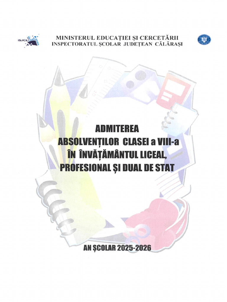 Calarasi Brosura Admitere Liceu Profesioanala Dual 2025 2026 | PDF