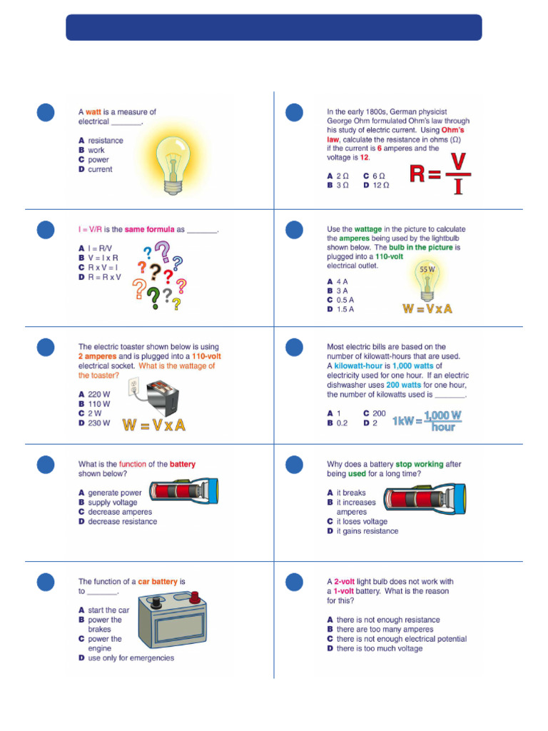 +++worksheet Science Grade 6 Electricity | PDF | Electric Current ...