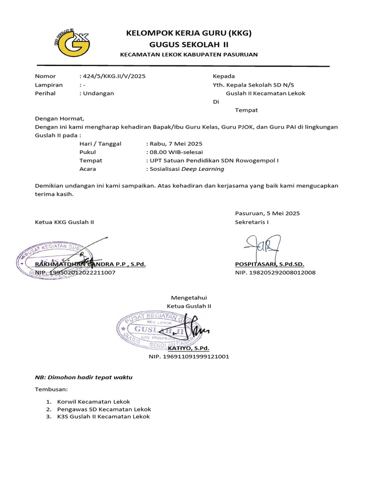 Undangan Sosialisasi Deep Learning Fix | PDF
