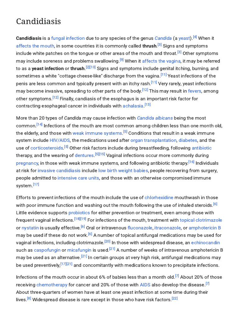 Candidiasis | PDF | Candidiasis | Candida (Fungus)