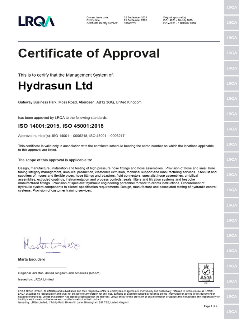 LR ISO 14001 and 45001 Certificate 2023 - 26 | PDF | Extrusion | Pipe ...