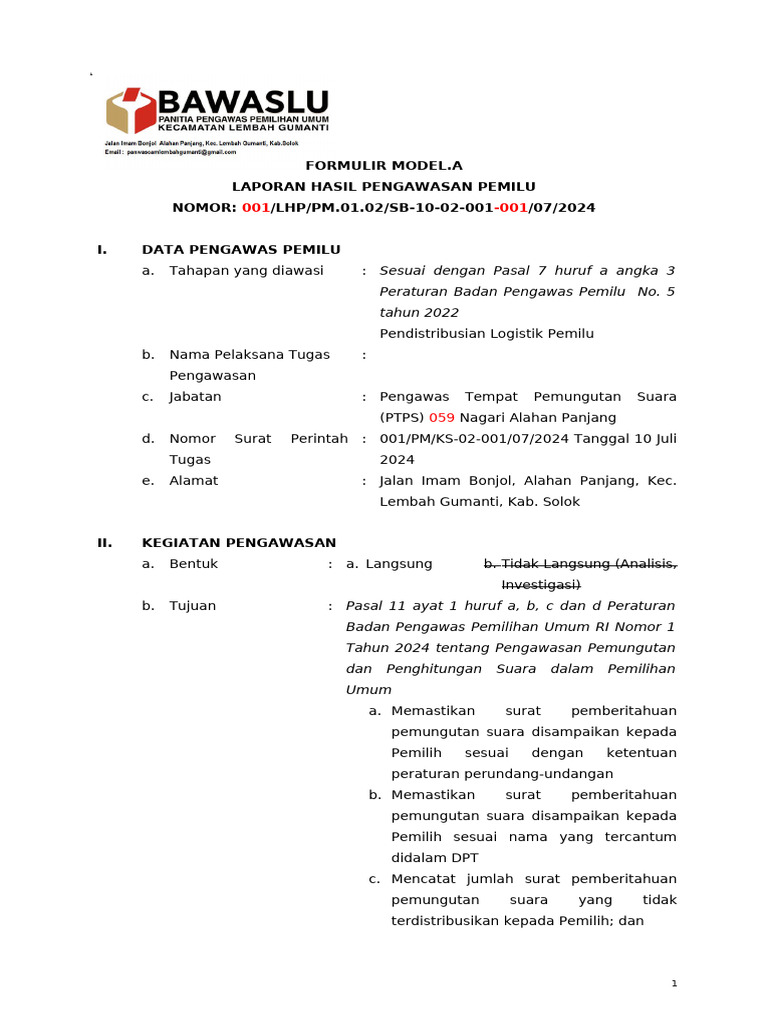 Form A PTPS PSU (C Pemberitahuan) | PDF
