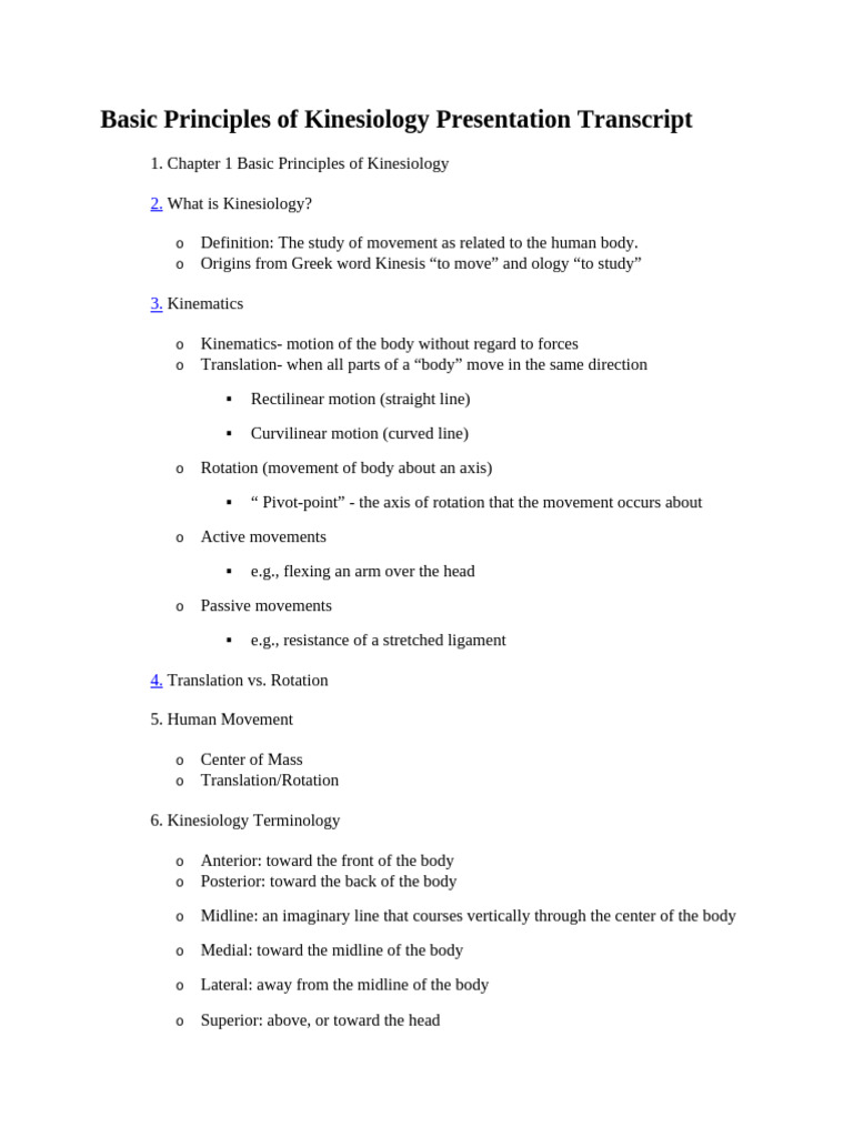 Basic Principles of Kinesiology Presentation Transcript | PDF ...