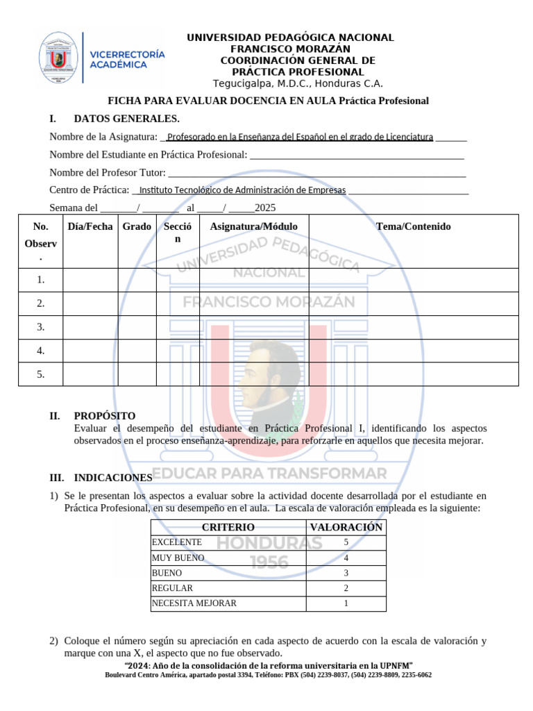 Ficha Evaluar Aula 4 Semanas | PDF | Salón de clases | Aprendizaje
