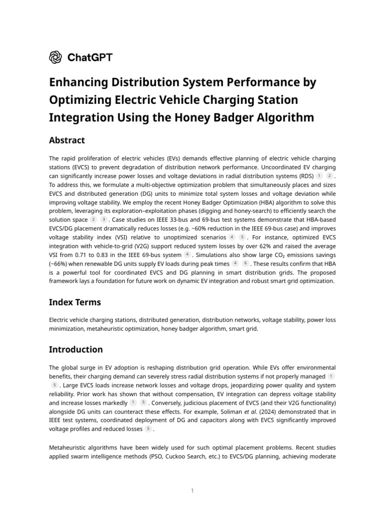 Enhancing Distribution System Performance by Optimizing Electric Vehicle Charging Station ...