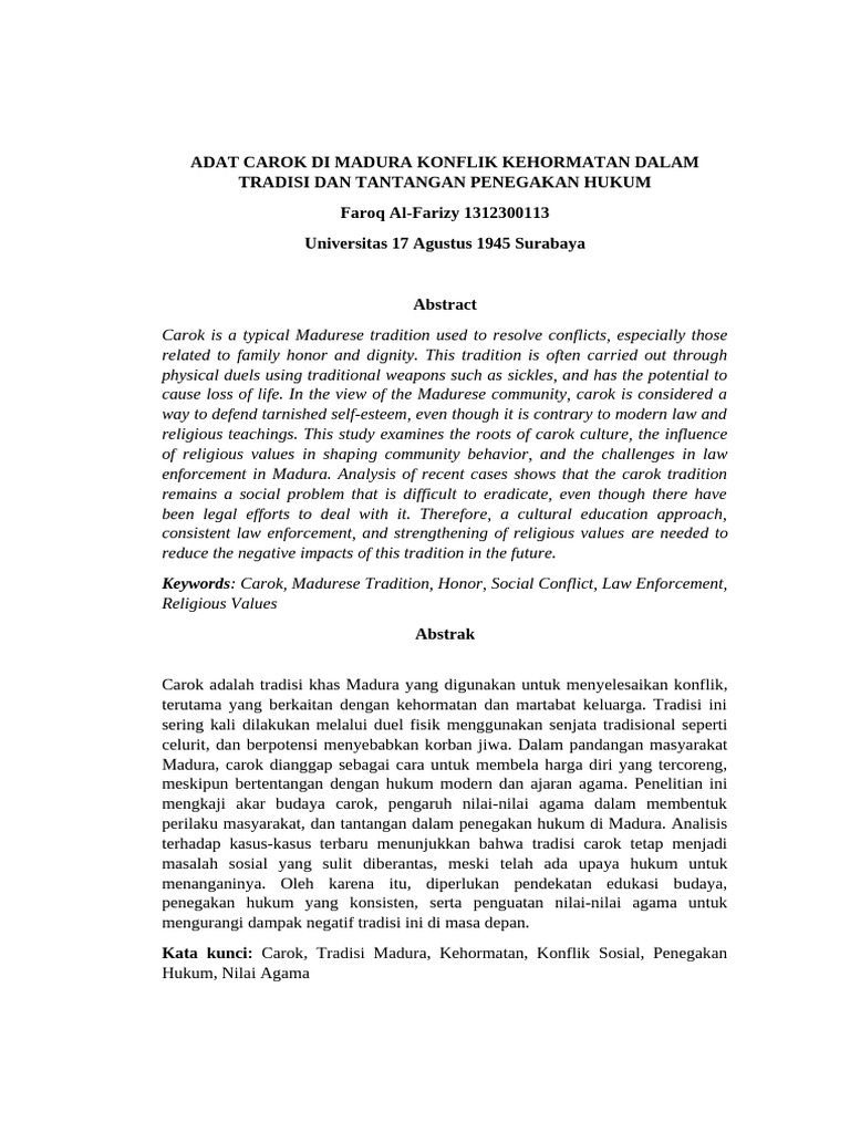 Adat Carok Madura | PDF
