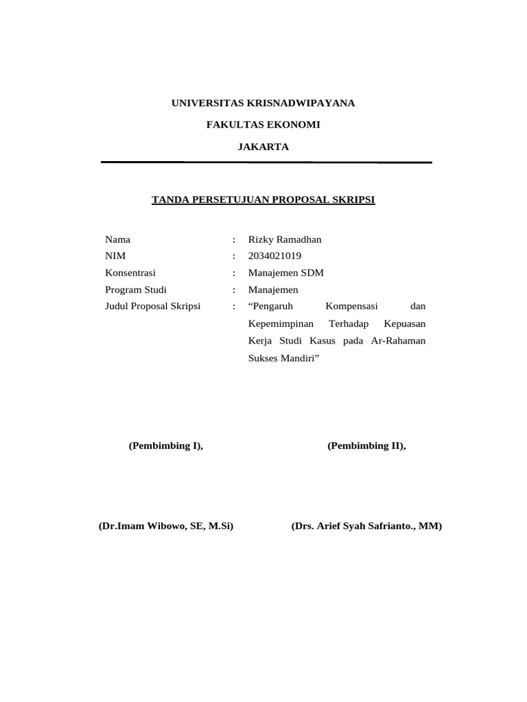 Surat Persetujuan Sempro Rizky Ramadhan | PDF