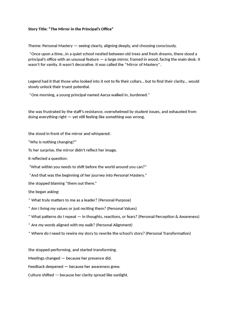 Principal Story - Peter Senge | PDF