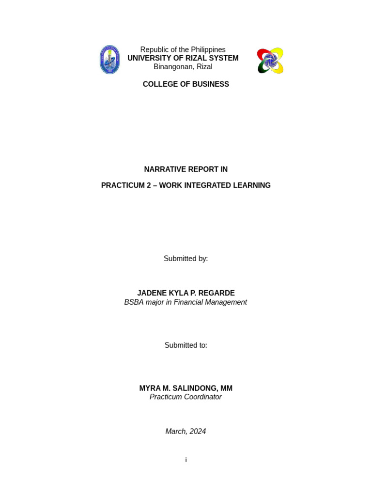 Practicum Report: Financial Management Training | PDF