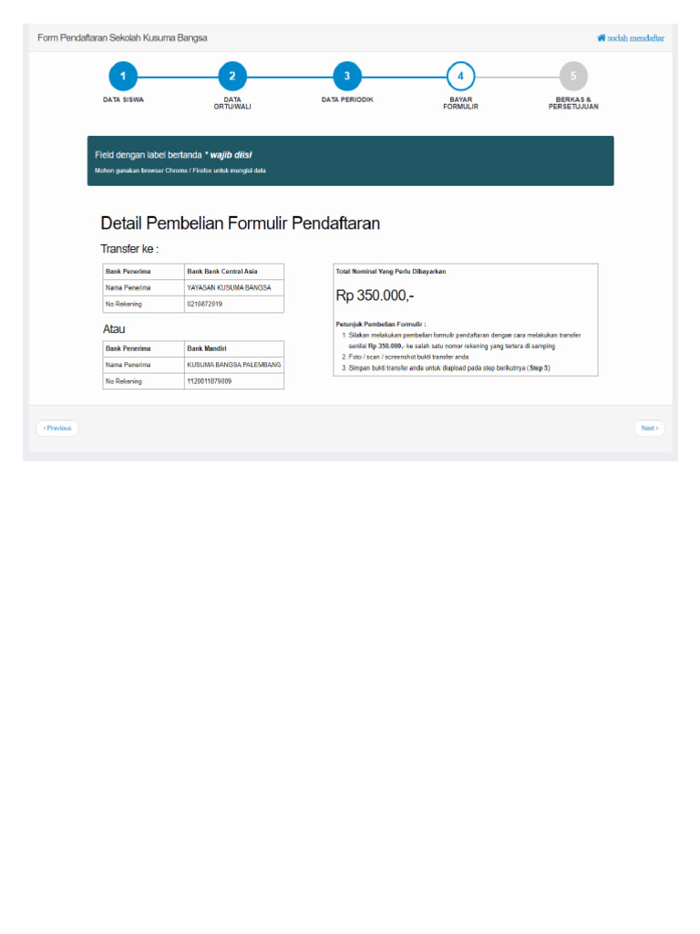 Kumbang PPDB Form Daftar 04 | PDF