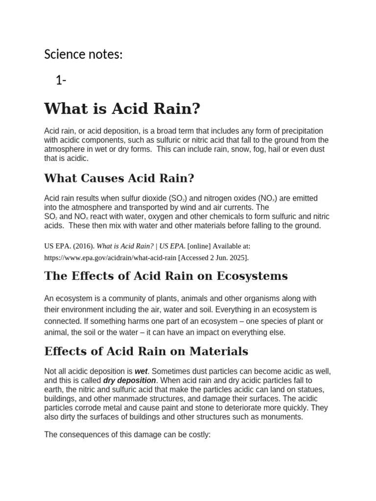 Understanding Acid Rain: Causes & Effects | PDF | N Ox | Earth Sciences