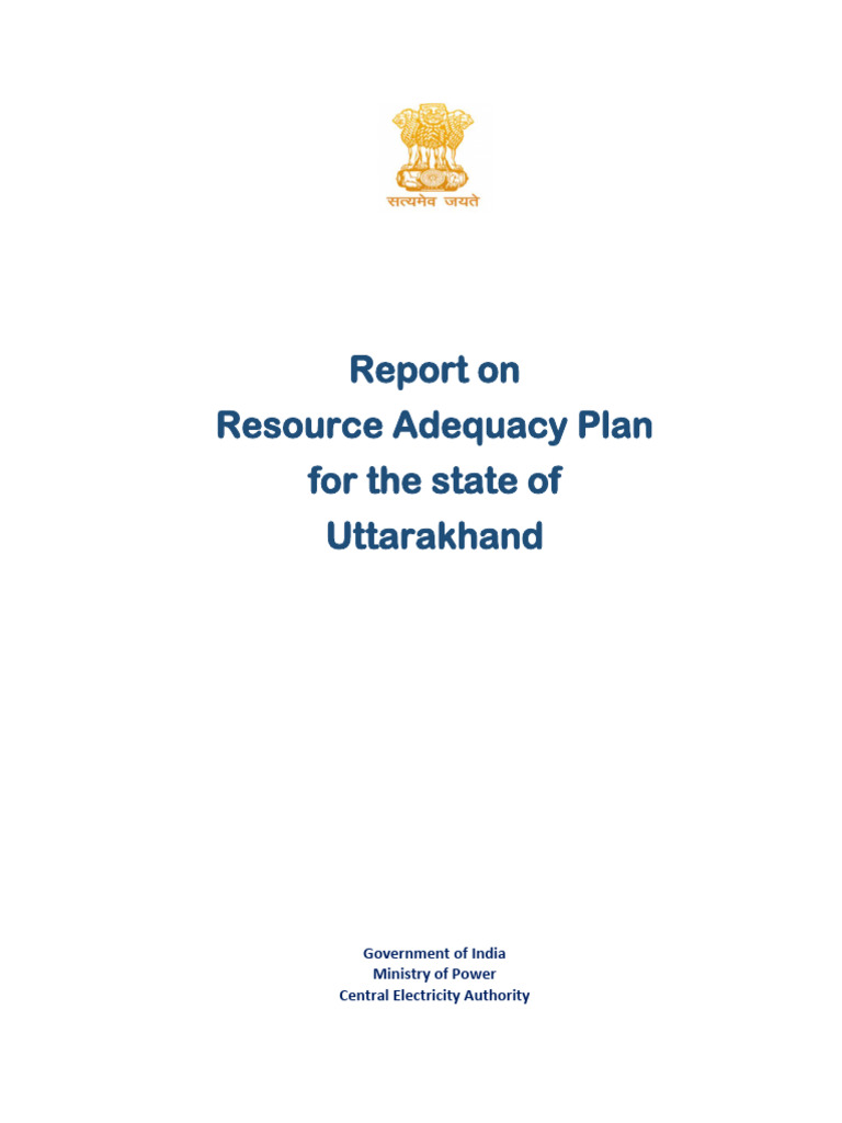 Resource Adequacy Report Uttarakhand | PDF | Solar Power | Hydroelectricity