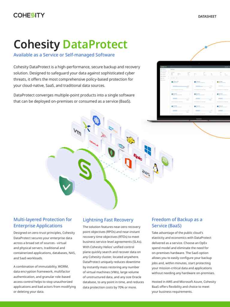 Cohesity DataProtect Overview and Features | PDF | Backup | Cloud Computing