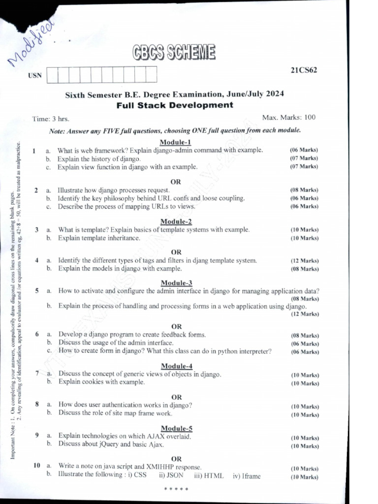 Fullstack Previous Scheme | PDF
