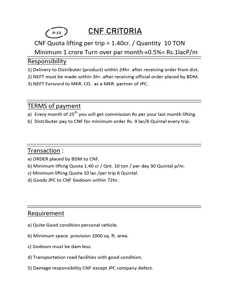 CNF Critoria SG | PDF