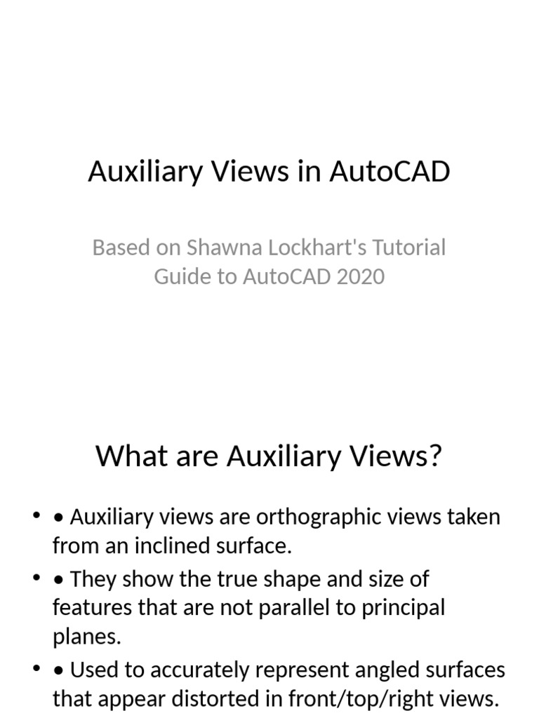 Auxiliary Views AutoCAD Lecture | PDF | Angle | Geometry