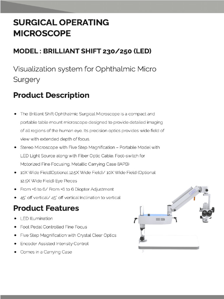 Fiche Technique Microscope Operatoire | PDF