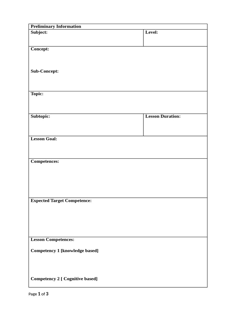 Lesson Plan Format | PDF