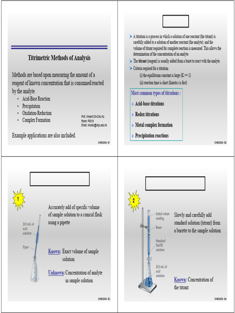 2024 Lecture 9 10 Titration CCKO Color | PDF | Titration | Chemistry