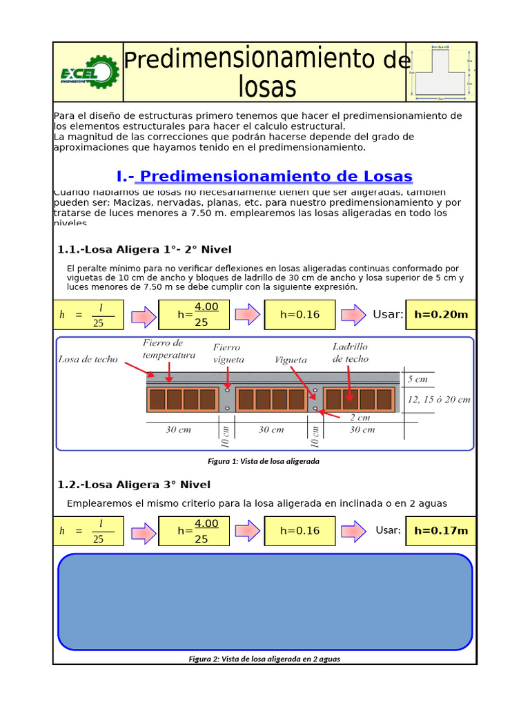 predimensionamiento-de-losa-aligerada | PDF
