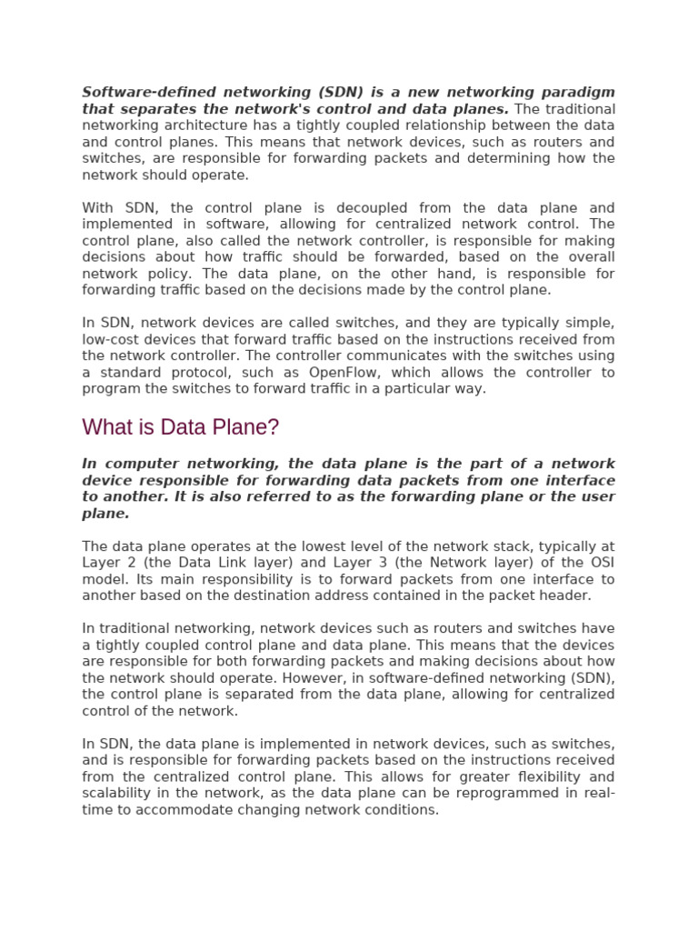 Software Defined Networking | PDF | Computer Network | Network Switch