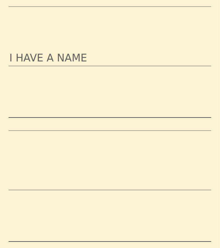 I Have A Name | PDF