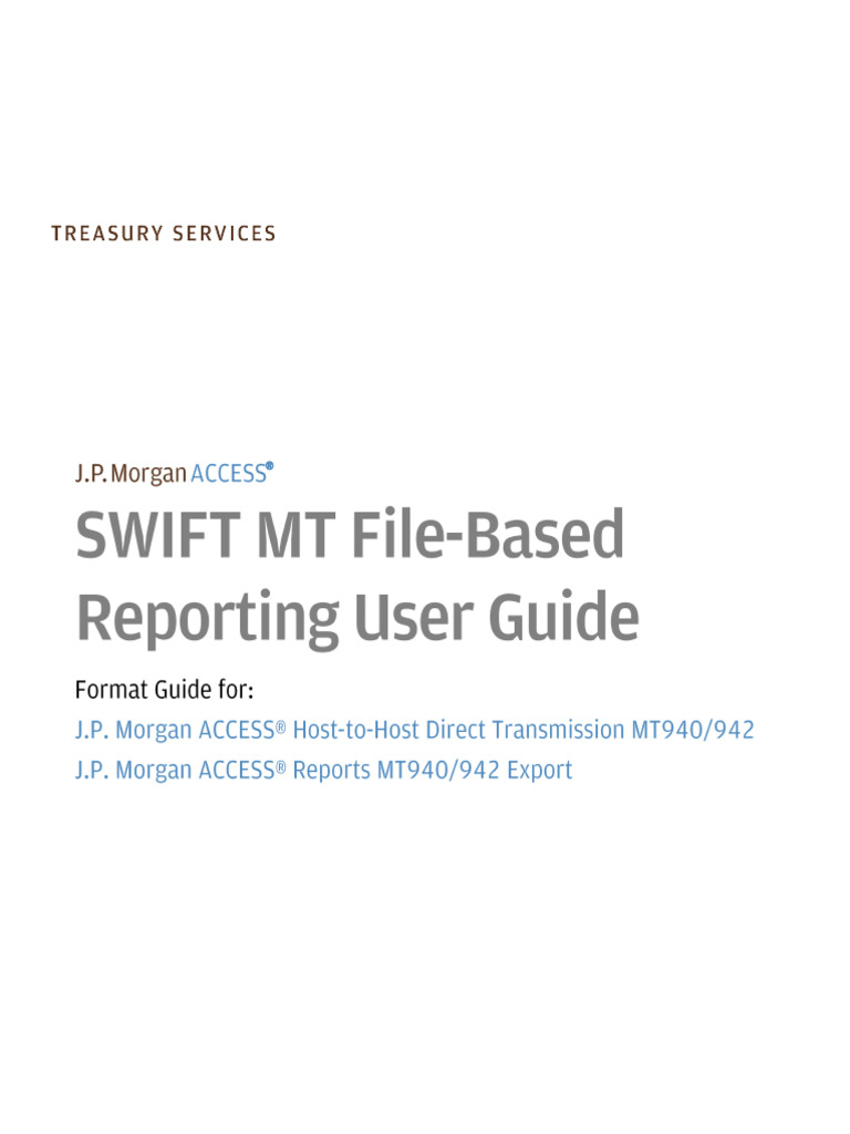 User Guide Swift Mt940 Mt942 File-Based Reporting | PDF | Economy Of Asia | International Finance