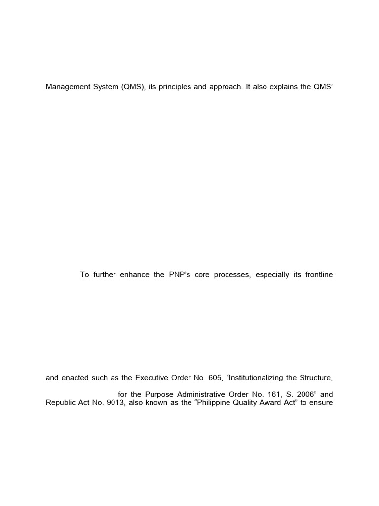 PNP PRO3 Quality Management System Guide | PDF | Crime Scene | Law ...