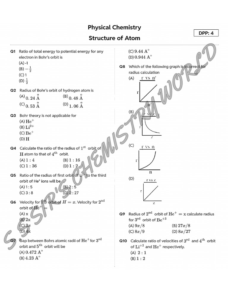 DPP on Structure of Atom | PDF