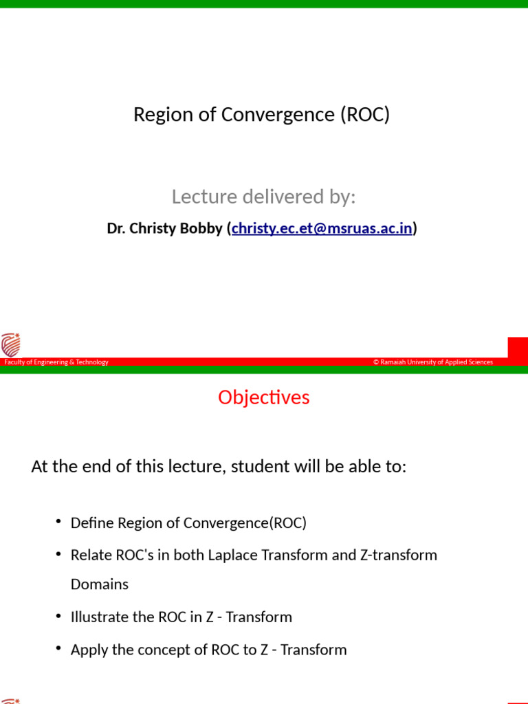 Understanding Region of Convergence (ROC) | PDF | Laplace Transform ...