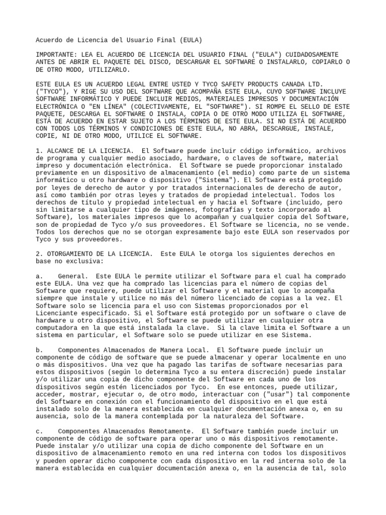 Acuerdo de Licencia del Usuario Final EULA | PDF | Software | Informática