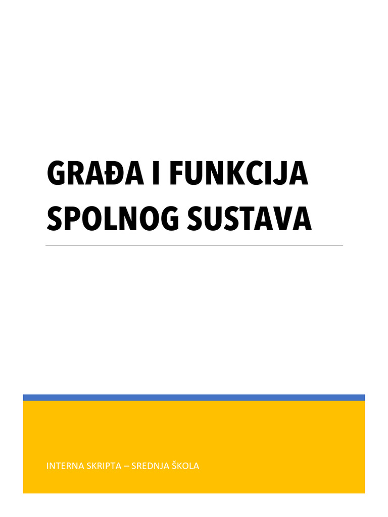 Spolni Sustav - Skripta - 1.dio | PDF