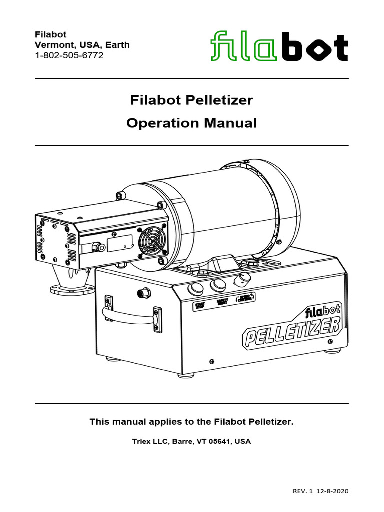 Filabot Pelletizer Operation Manual | PDF | Screw | Switch
