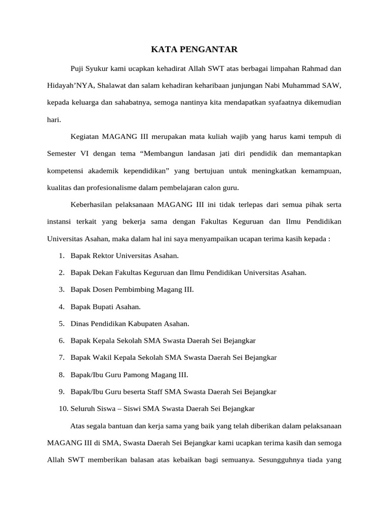 Kata Pengantar Dan Bab 1,2,3 Sei Bejangkar - Copy - Copy - Copy - Copy - Copy - Copy - Copy | PDF