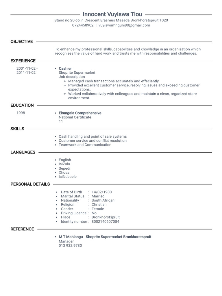 Intelligent CV Document | PDF