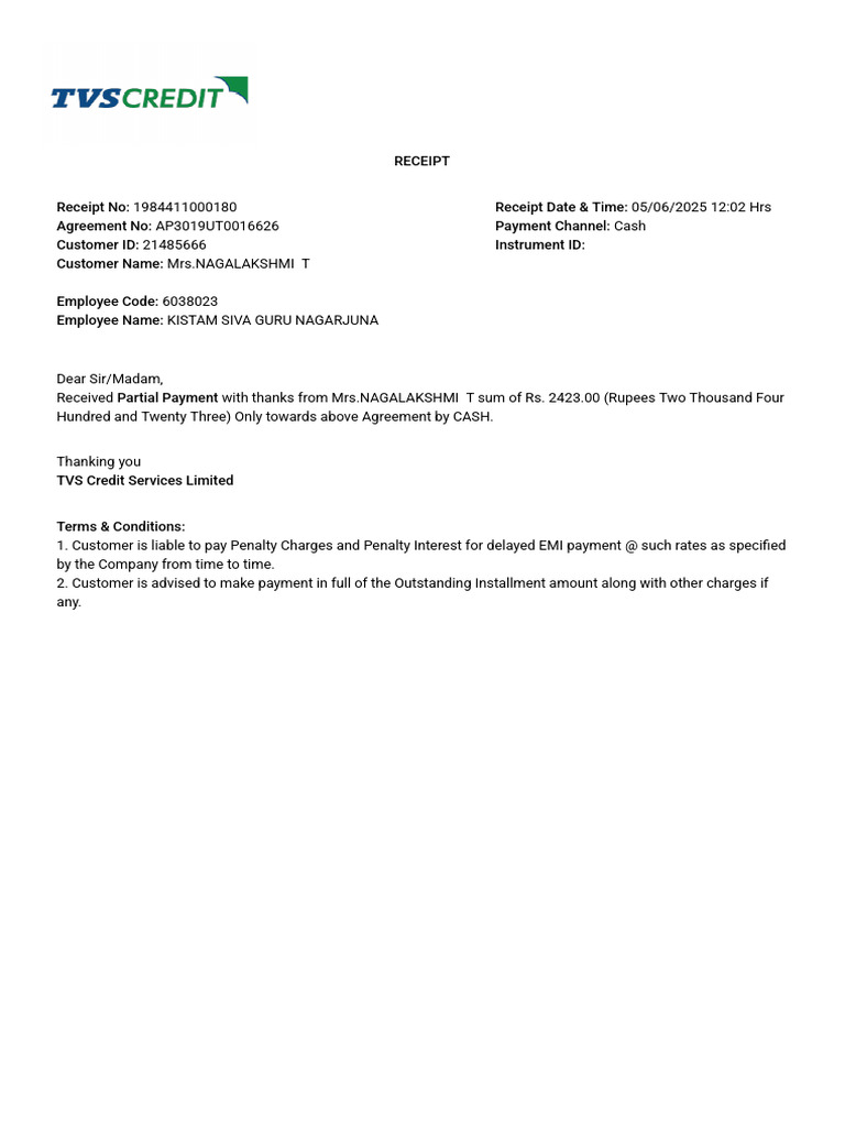 Payment Receipt | PDF