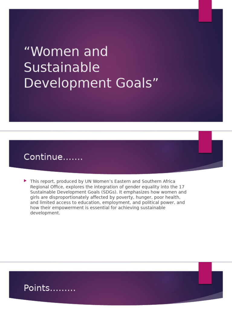 Women and the Sustainable Development Goals | PDF | Millennium ...