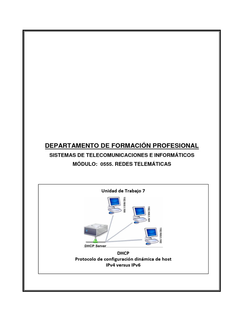 RT UT7 Servicios DHCP v3 | PDF | Dirección IP | Yo Pv6