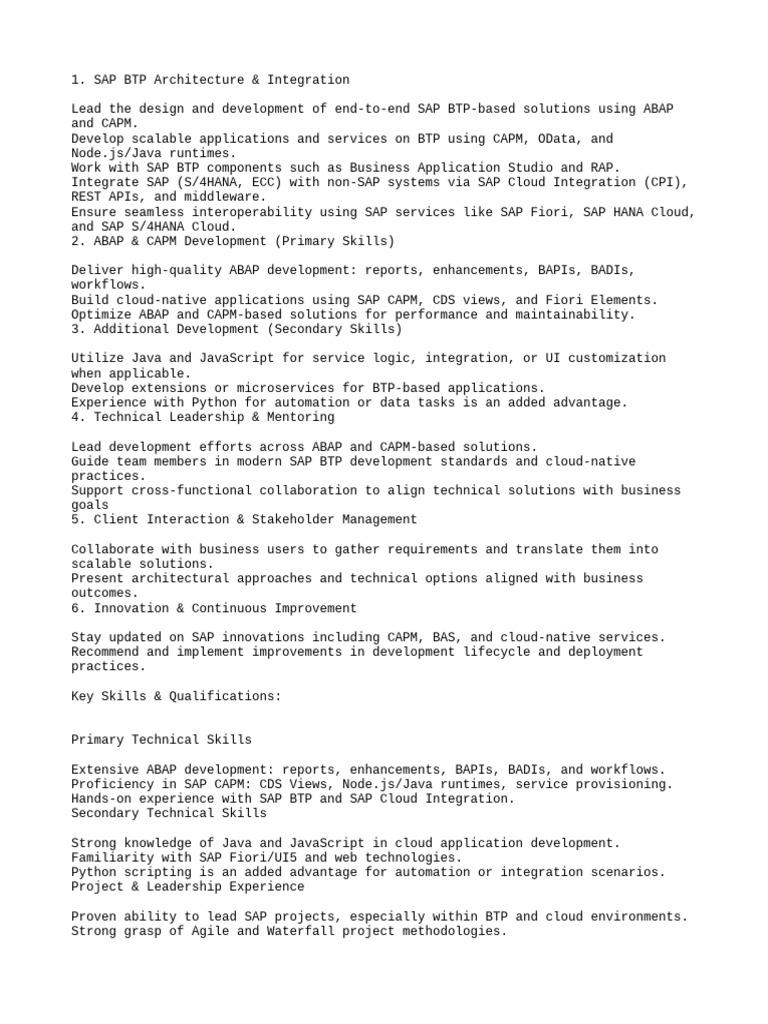 1. SAP BTP Architecture & Integrati | PDF | Cloud Computing | Information Technology