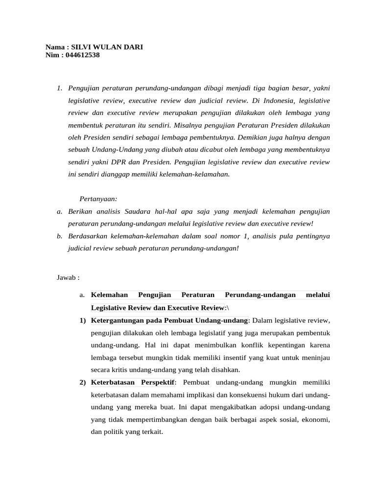 Tugas 3 Teori Perundang-Undangan | PDF