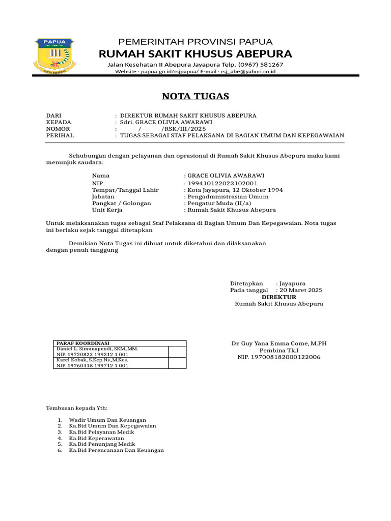 Nota Tugas Grace Awarawi | PDF