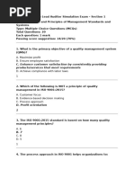 QMS Pre Exam | PDF | Quality Management | Quality Management System