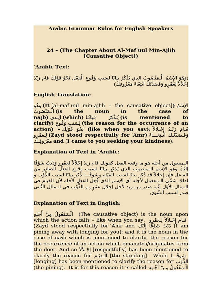 Arabic Grammar Rules For English Speakers | PDF | Verb | Grammatical Tense