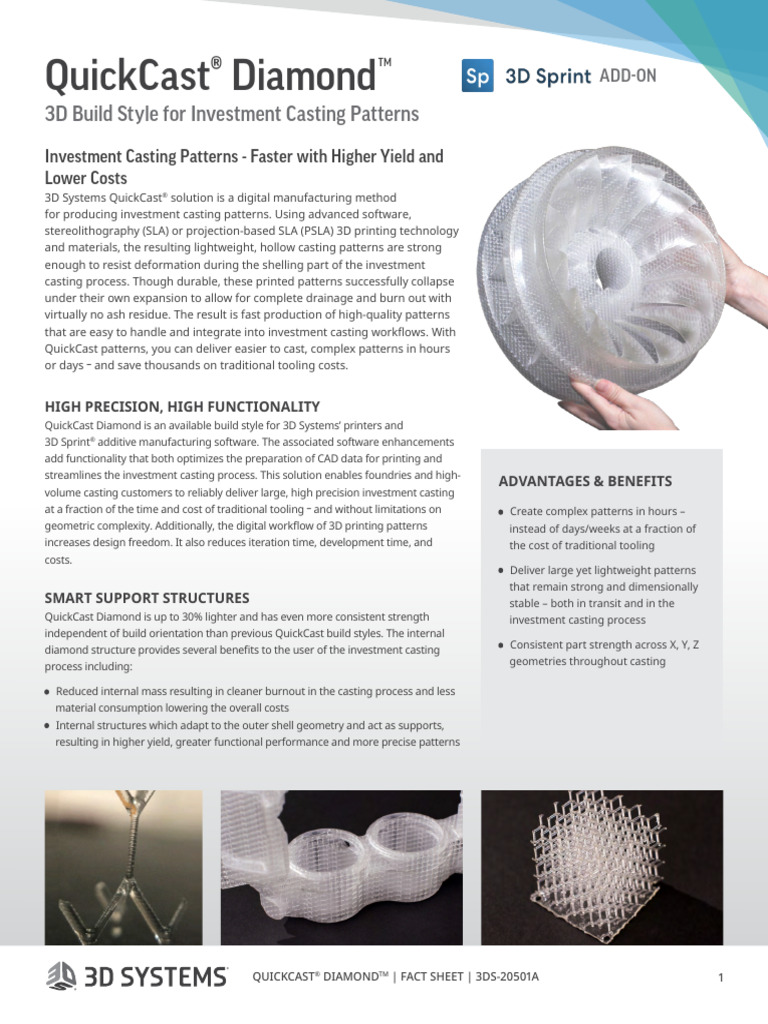 3d Systems Quickcast Diamond Flyer Usen 2025-04-05 Web 2 | PDF | 3 D ...