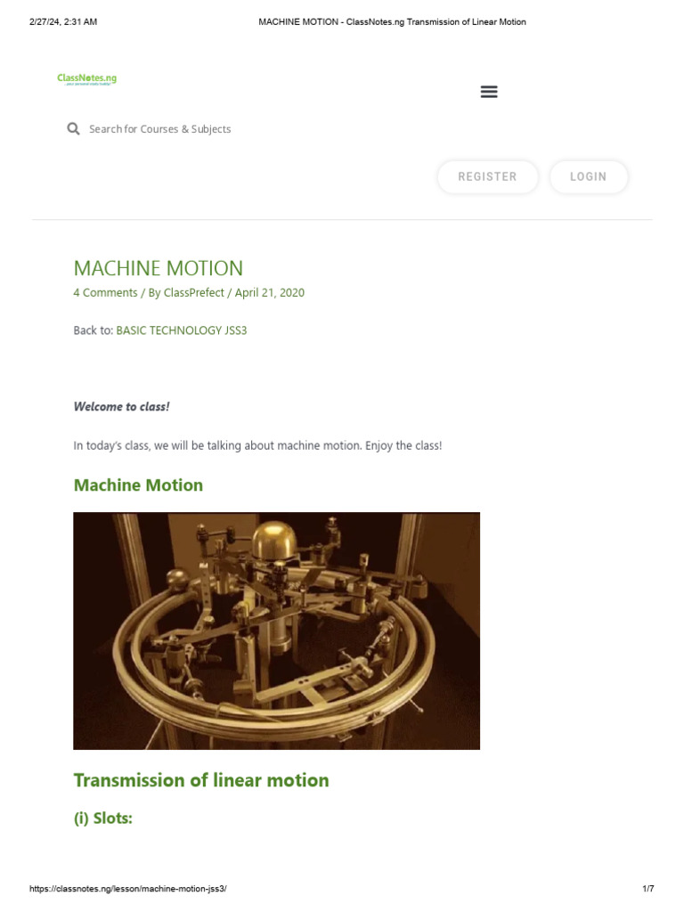Lever Mechanisms for Linear Motion | PDF | Machines | Lever