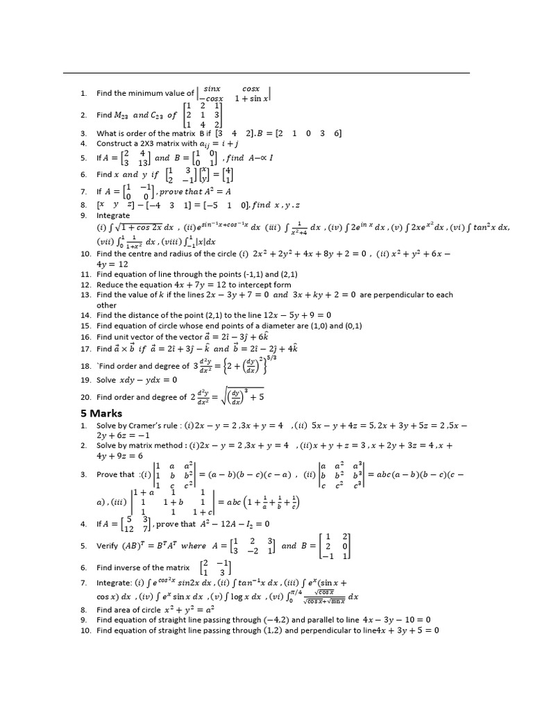 Math II Assignment 1 2025 | PDF | Line (Geometry) | Area
