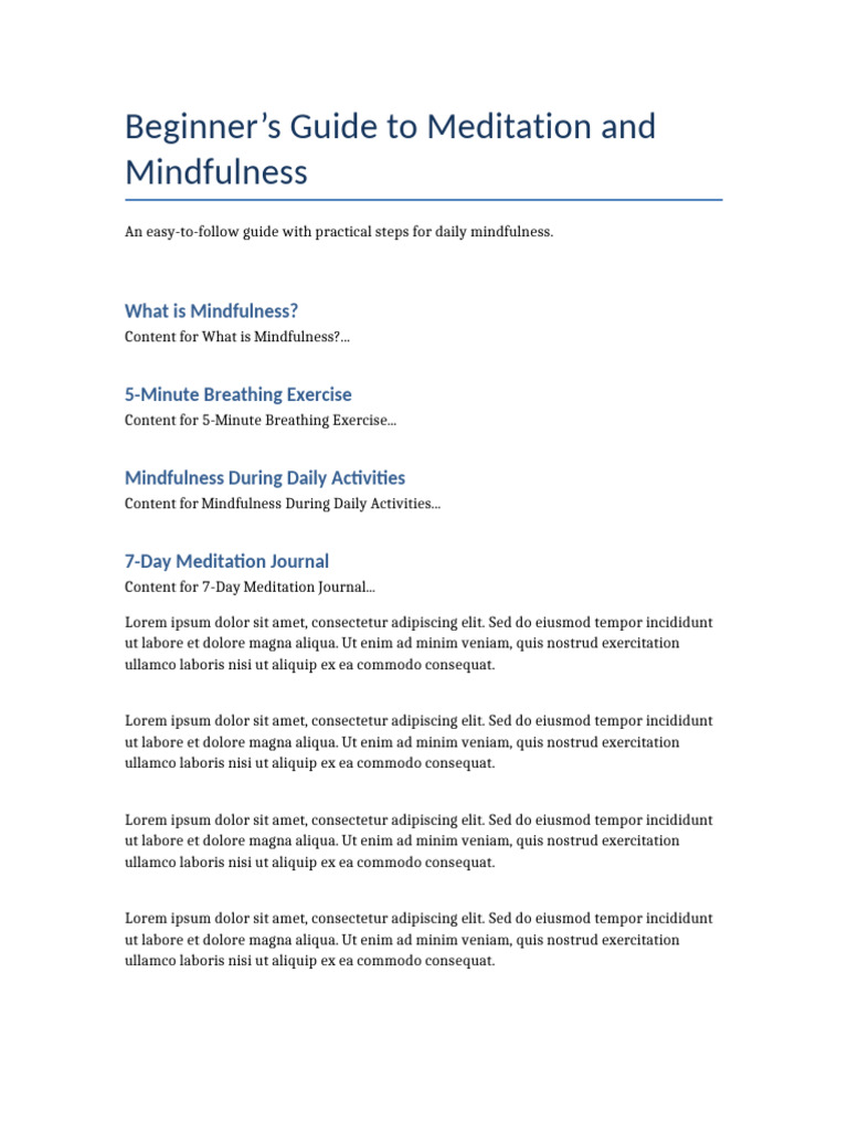 Beginners Guide To Meditation | PDF