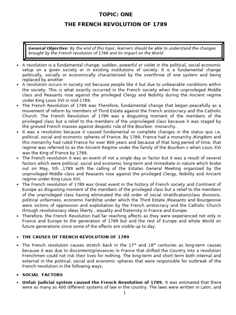 French Revolution, 1789 | PDF | French Revolution | France