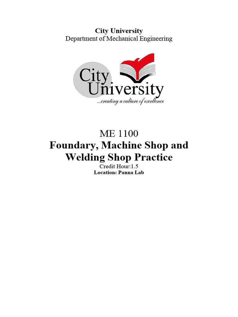 Foundary Welding and Machine Shop Manual Main | PDF | Welding ...