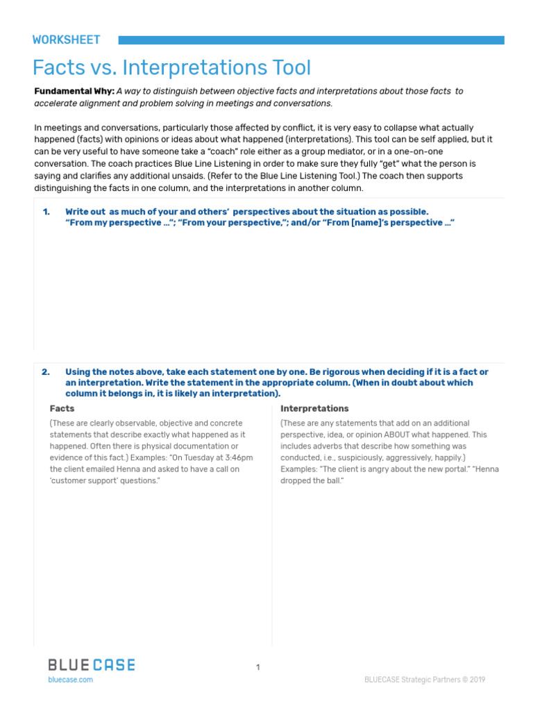 ILF Facts Vs Interpretations Tool | PDF